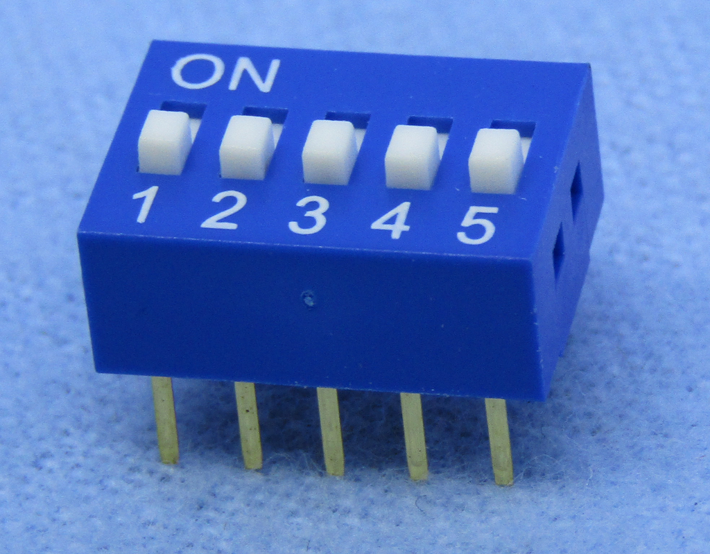 Philmore 30-1005 5 Position DIP Switch, 2.54mm Spacing ON-OFF 100mA@50 – MarVac Electronics