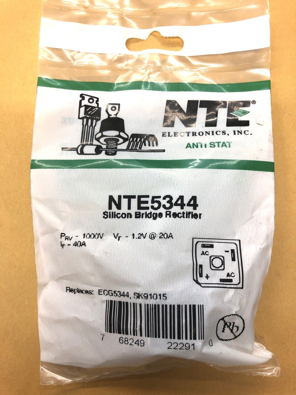 NTE5344 Silicon Bridge Rectifier 1,000V @ 40A ~ ECG5344, SK91015 – MarVac Electronics