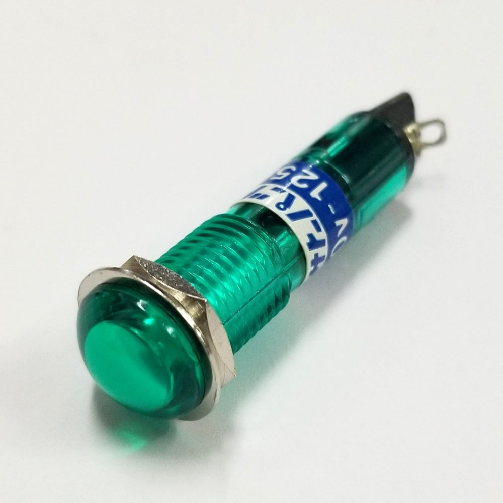 BN-5665-1-G, Sato Parts 12mm Round Green Domed Neon Indicator Light 10 – MarVac Electronics