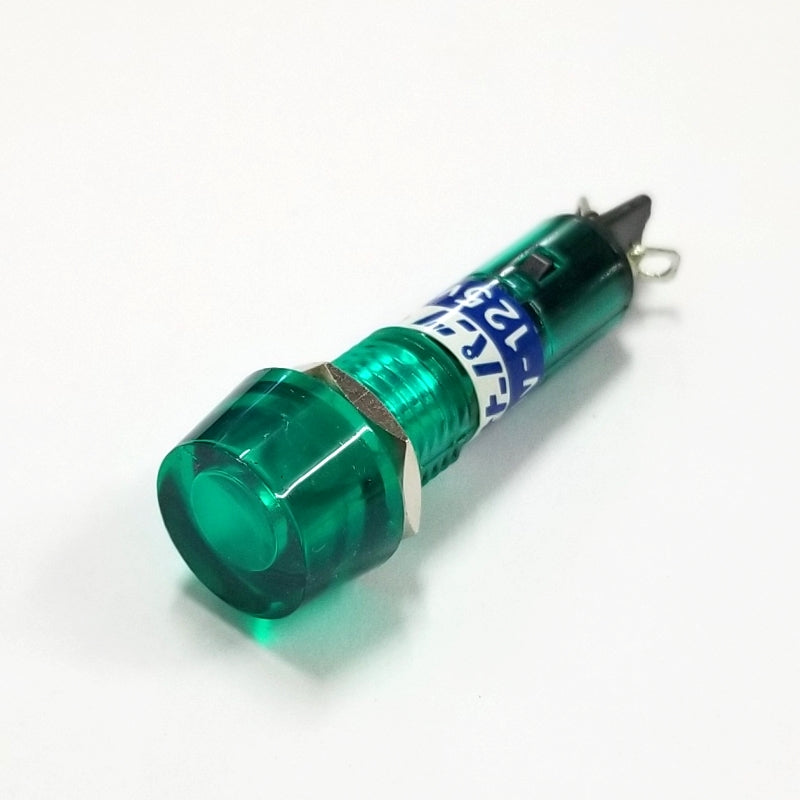 BN-5701-1-G, Sato 12mm Round Green Flat Top Neon Indicator Light 100V – MarVac Electronics