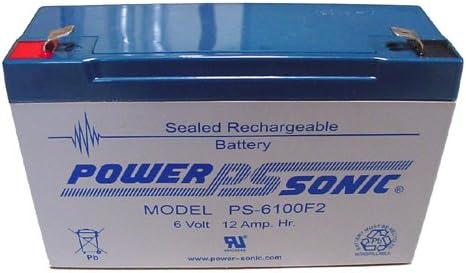 PS-6100F2 Power-Sonic 6V/12AH Sealed Lead Acid Battery w/ F2 Terminal ...