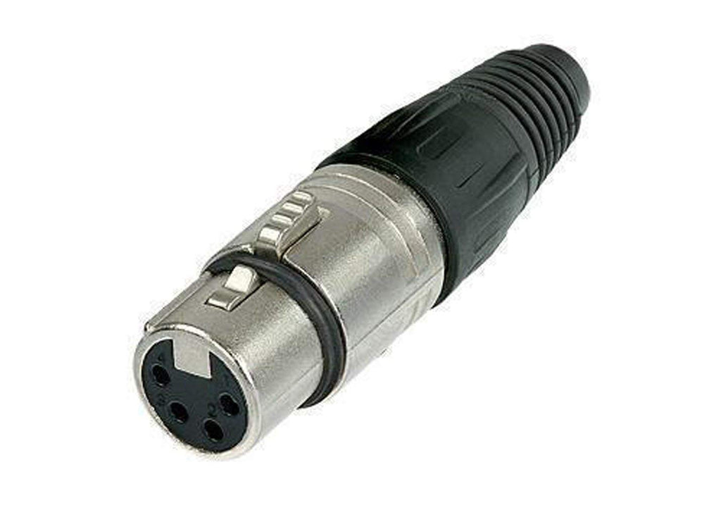 NC4FX, Neutrik 4-Pole Female Cable Connector with Nickel Housing and S ...