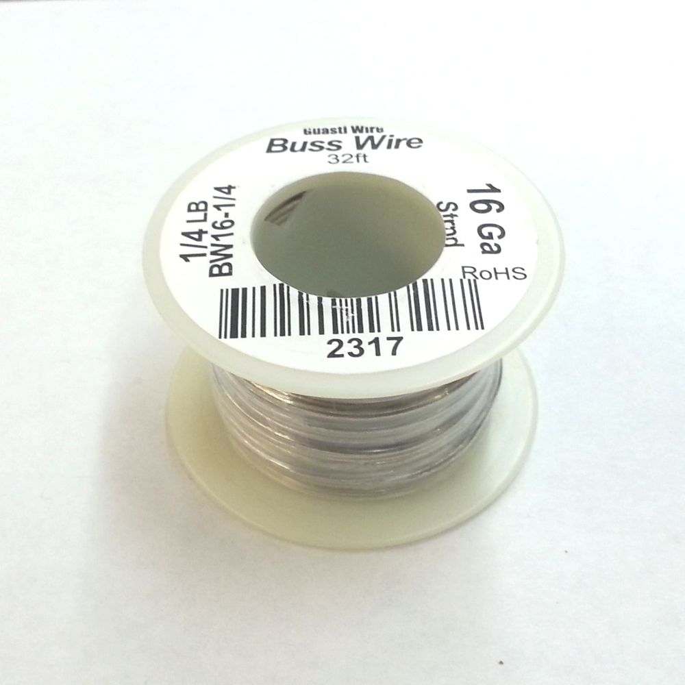 16 Gauge Tinned Copper Bus Wire, 1/4 Pound Roll (32' Approx.) 16AWG BW ...