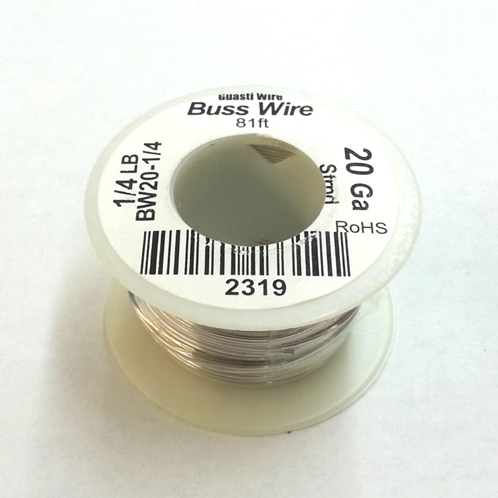 BW20-1/4, 20 Gauge Tinned Copper Bus Wire, 1/4 Pound Roll (81' Approx ...
