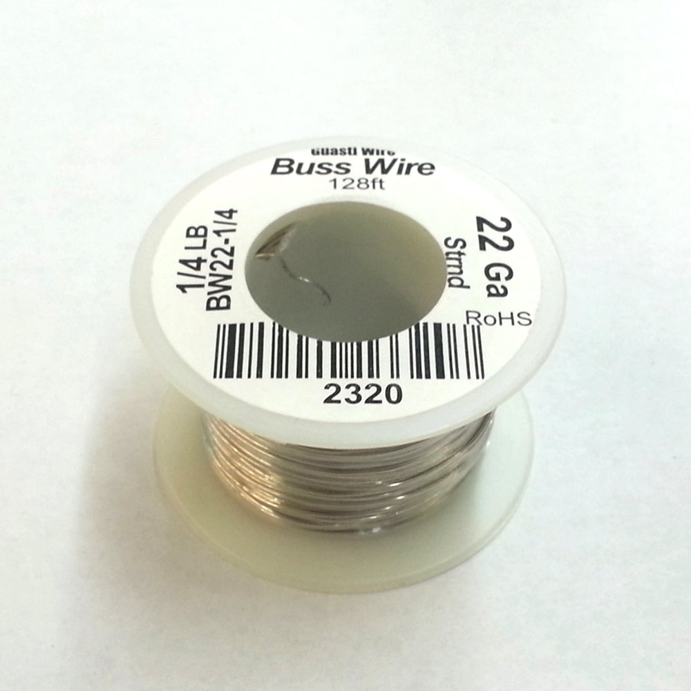 BW22-1/4, 22 Gauge Tinned Copper Bus Wire, 1/4 Pound Roll (128' Approx ...