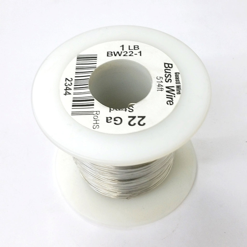 22 Gauge Tinned Copper Bus Wire, 1 Pound Roll (514' Approx.) 22AWG BW2 ...