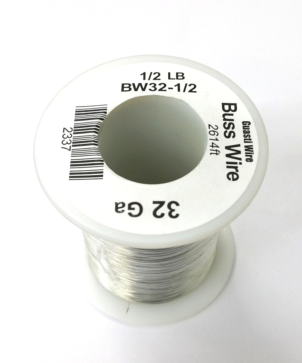 BW32-1/2, 32 Gauge Tinned Copper Bus Wire, 1/2 Pound Roll (2,614' Appr ...