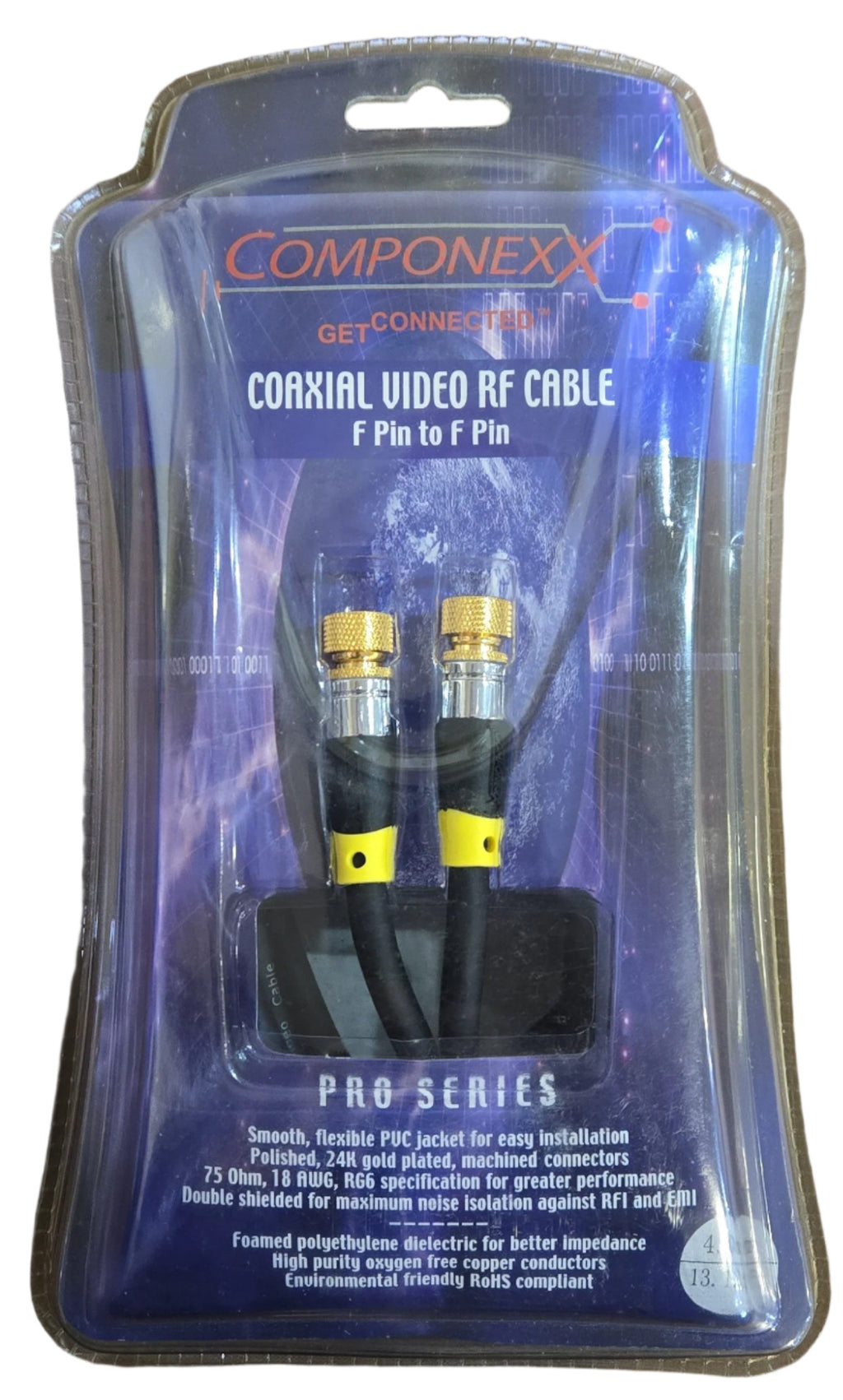 CX1140-0004, Componexx Pro Series Coaxial Video RF Cable F-Pin to F-Pi ...