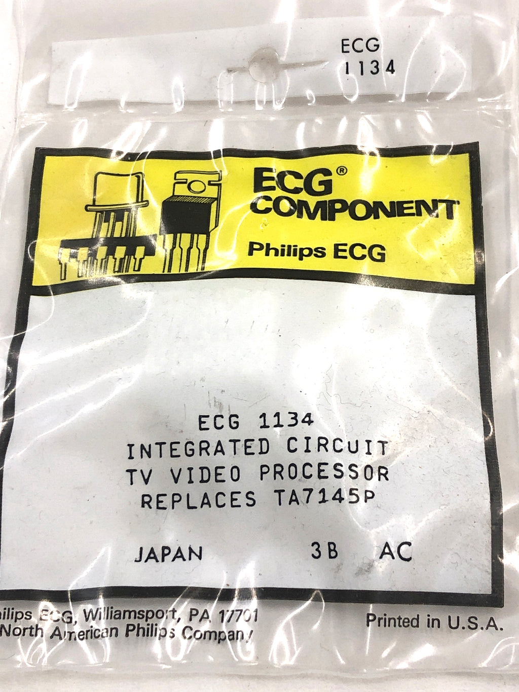 ECG1134, TV Video Processor IC ~ 16 Pin DIP (NTE1134, TA7145P, SK3489 ...
