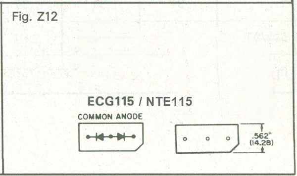 NTE115 Dual Diode Selenium Rectifier for TV Horizonal AGC ~ 20 PRV (EC ...