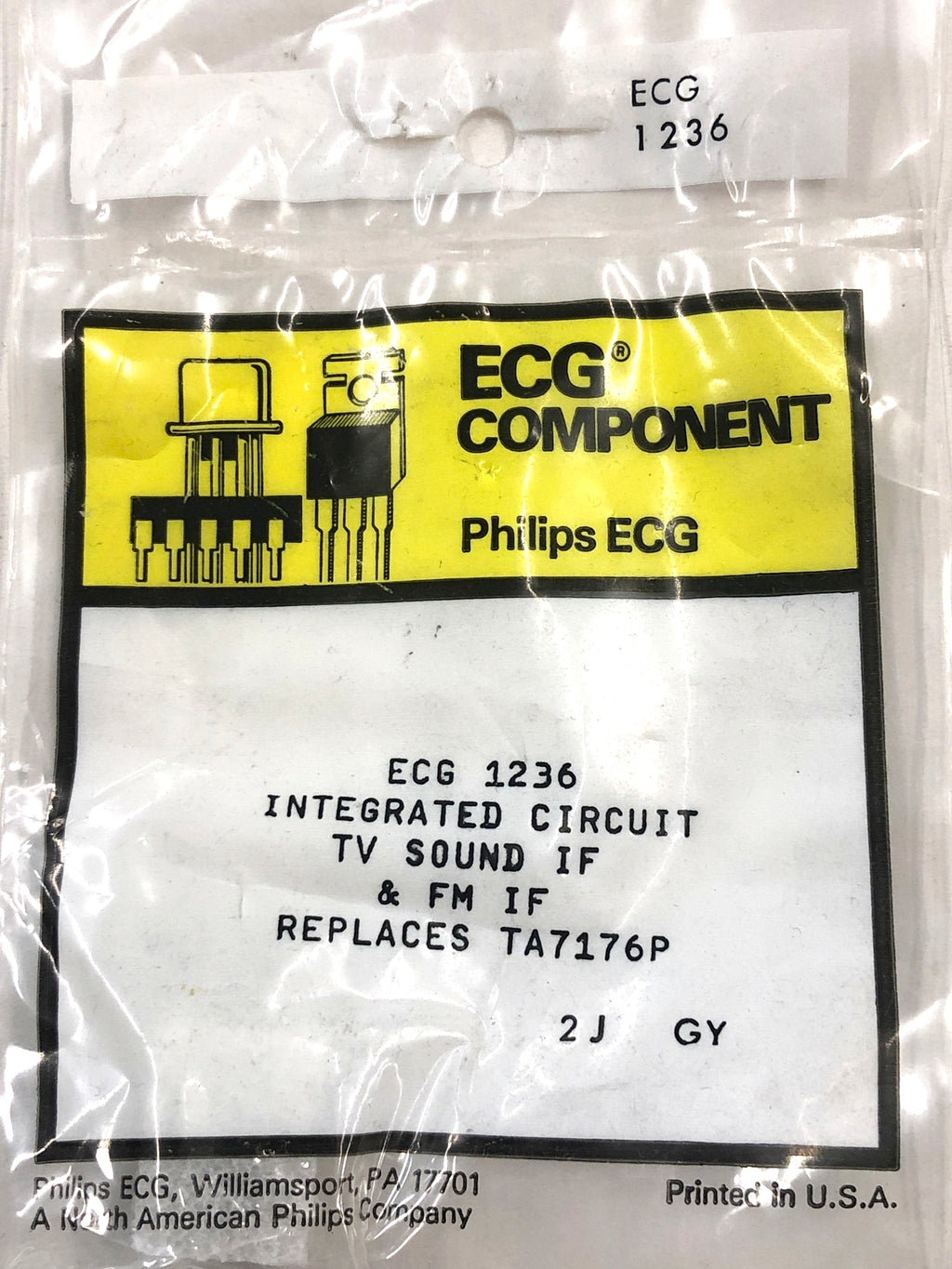 ECG1236, TV Sound IF System IC with FM Detector ~ 16 Pin DIP (NTE1236 ...