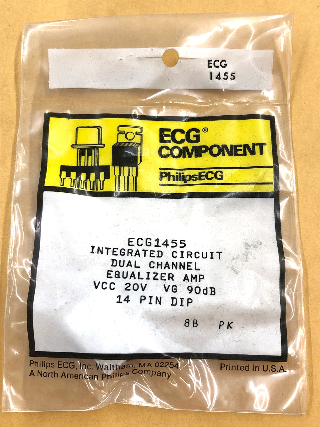 ECG1455, 2-Channel Low Noise Equalizer Amp IC ~ 14 Pin DIP (NTE1455 ...