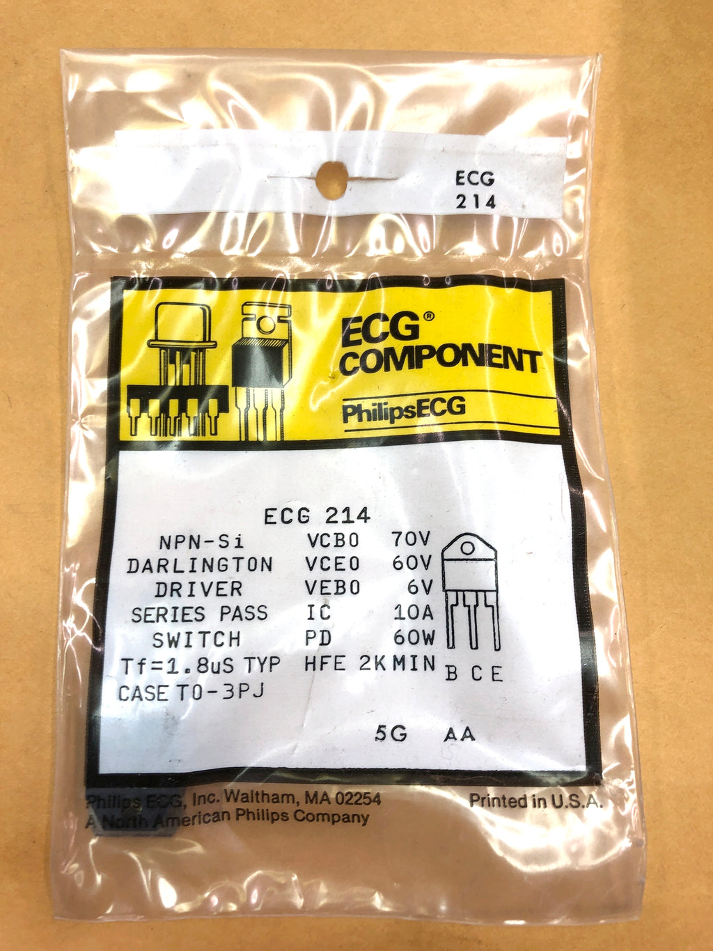 ECG214, 10A@70V NPN Darlington Transistor Series Pass Switch ~ TO-3PJ ...