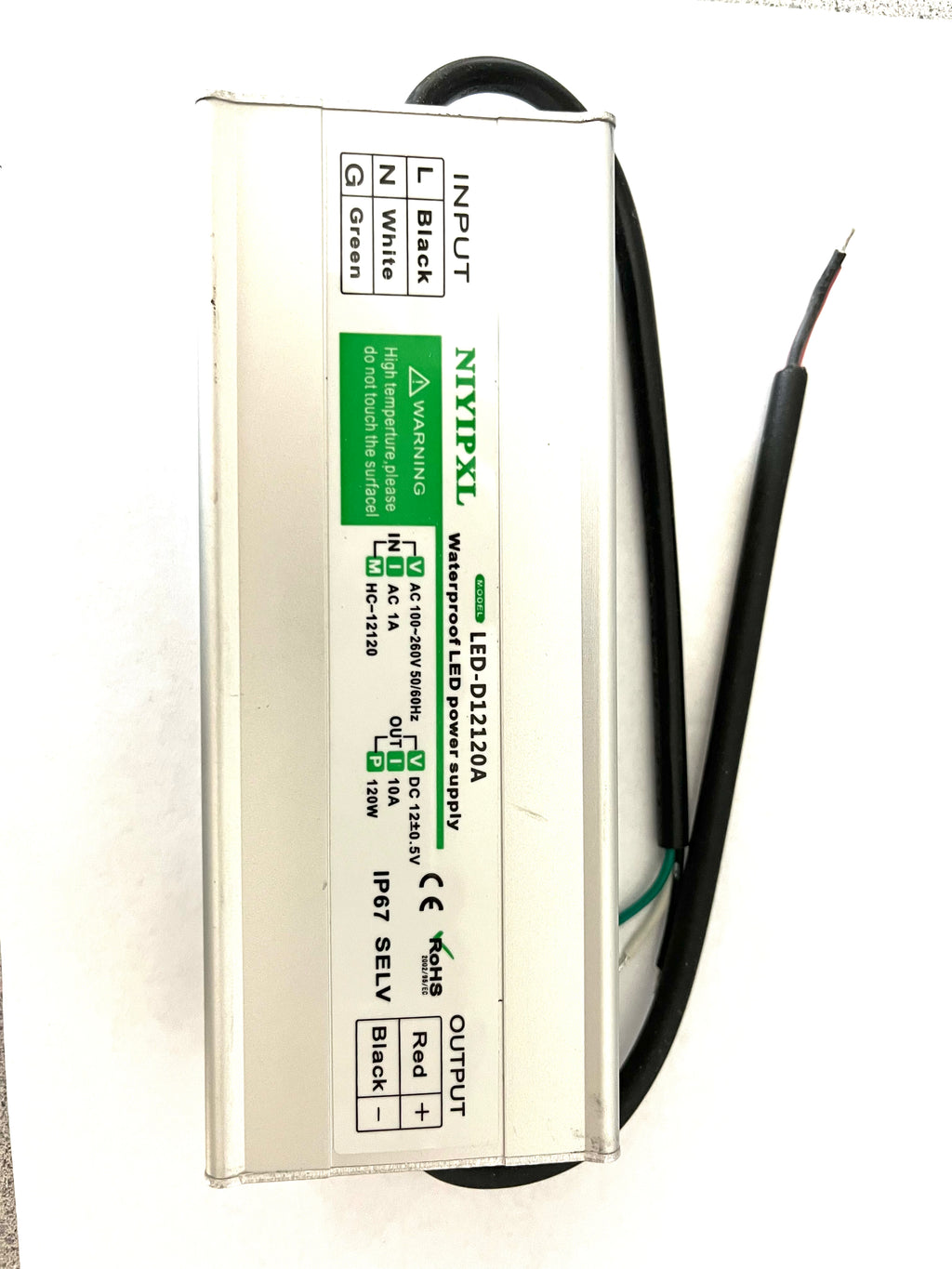 MVDC12120W LED Driver 120 Watts Waterproof IP67 Power Supply Transform ...