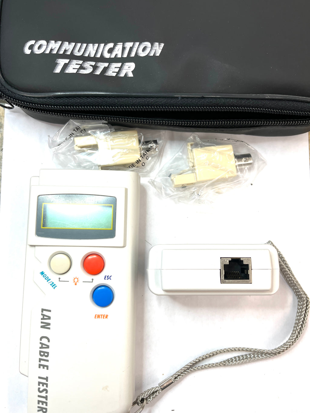 LCT-400/BK, CTC LAN Cable Tester Kit (LCT-300 plus two RJ-45 to BNC Ad ...
