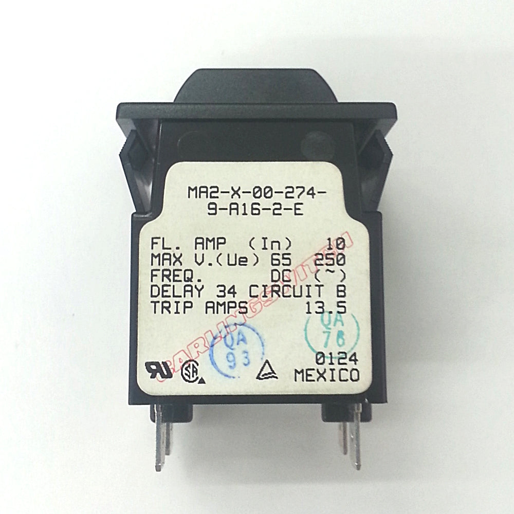 10 Amp Rocker Switch Circuit Breaker ~ Carling Switch MA2-X-00-274-9-A ...