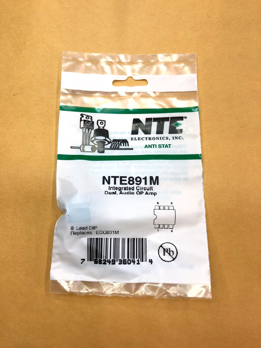 NTE891M Dual Audio Operational Amplifier IC ~ 8 Pin DIP (ECG891M ...
