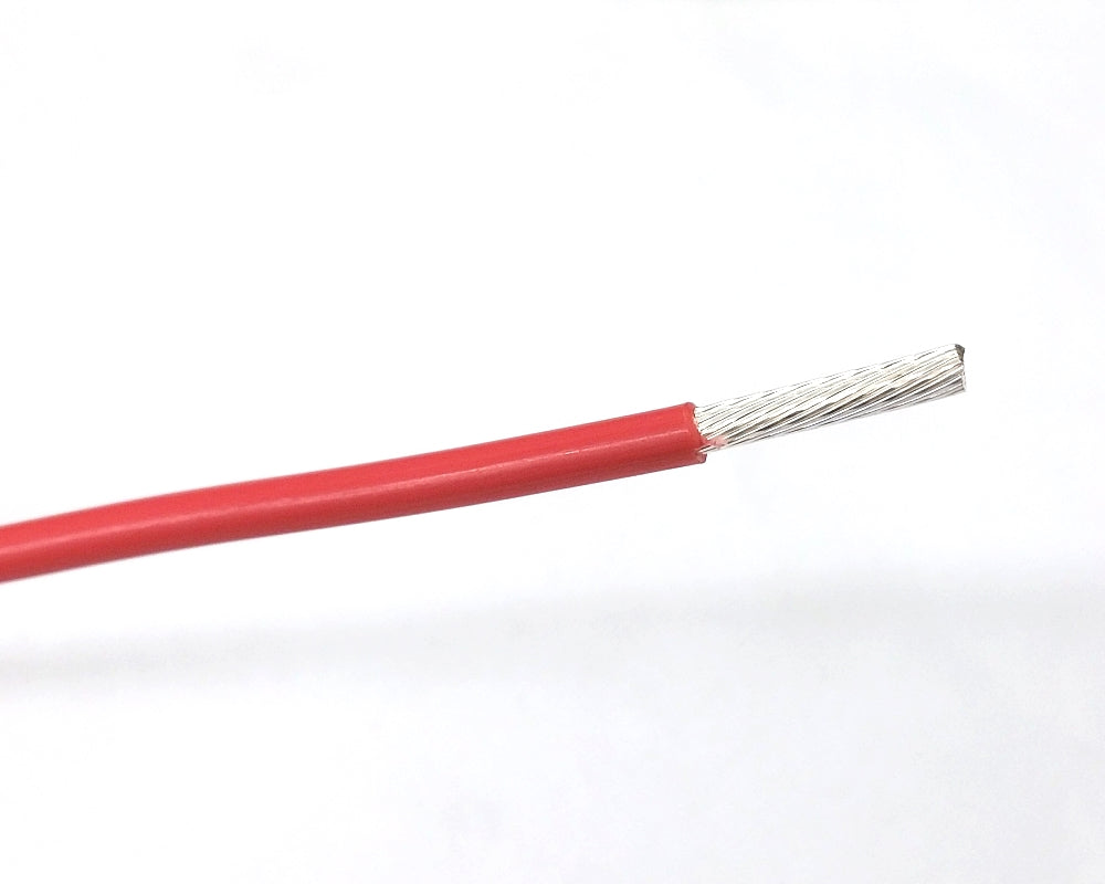 T12-02-100, 100' 12AWG RED Hi Temp PTFE Insulated Silver Plated 600 Vo ...