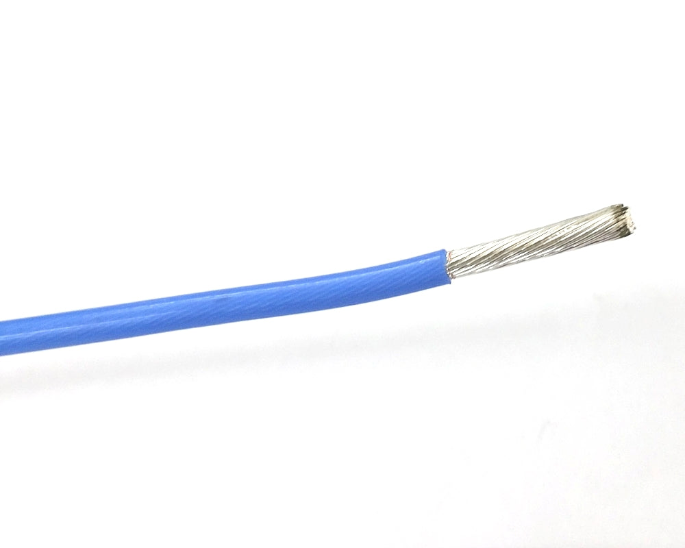 T12-06-100, 100' 12AWG BLUE Hi Temp PTFE Insulated Silver Plated 600 V ...