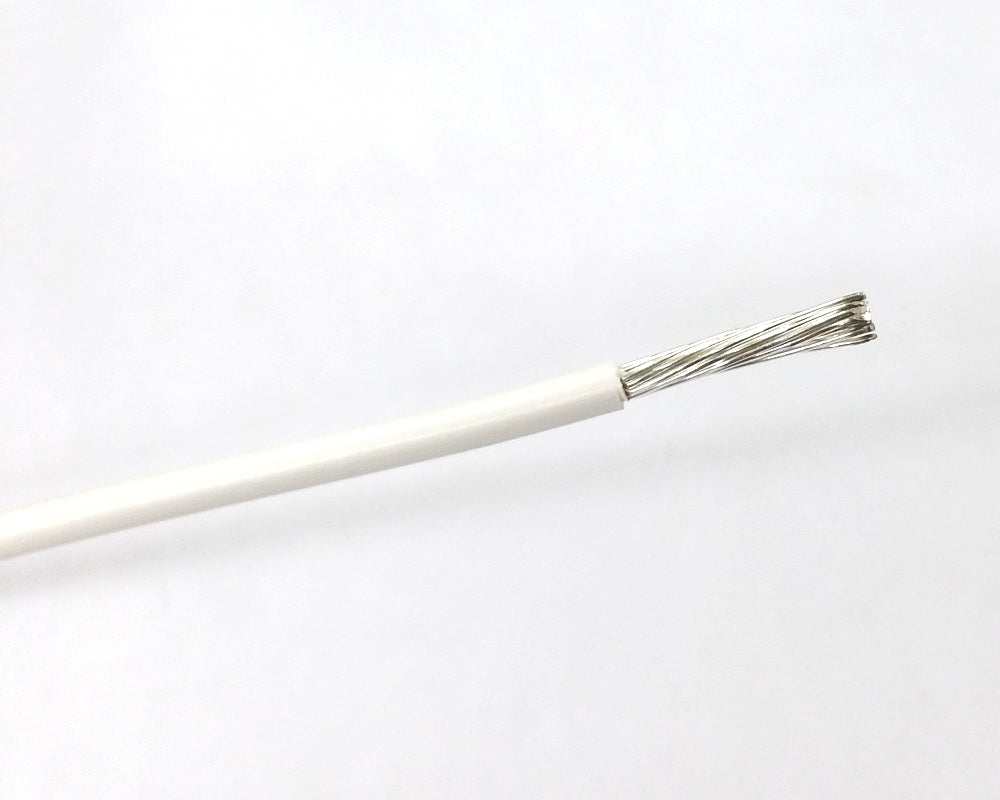 T12-09-100, 100' 12AWG WHITE Hi Temp PTFE Insulated Silver Plated 600 ...