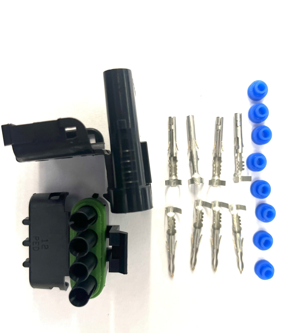 Aptiv WeatherPak WPK-4-1210, 12-10 AWG Four Conductor Set (M/F) w/Pins ...