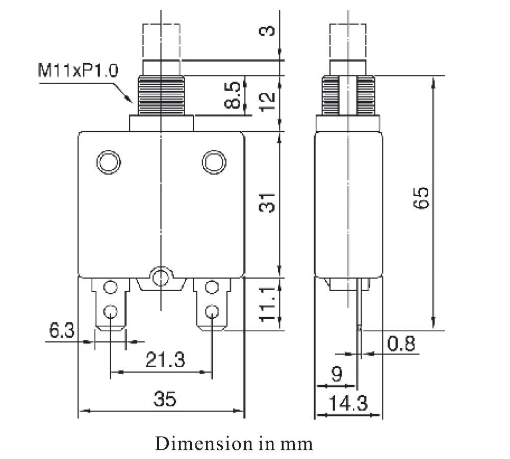 B7012, 12 Amp Pushbutton Circuit Breaker ~ Zing Ear ZE-700-12 12A ...