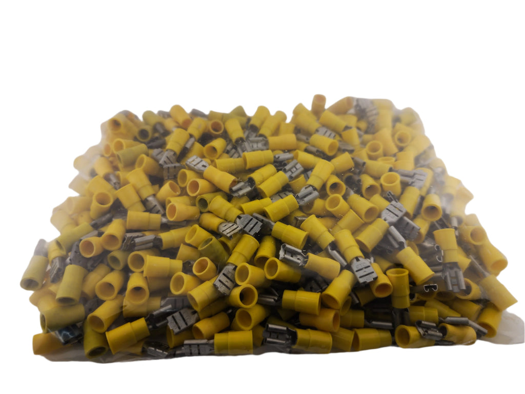 0.250" Female Yellow Vinyl Insulated Quick Disconnects 12-10AWG ~ 500 ...