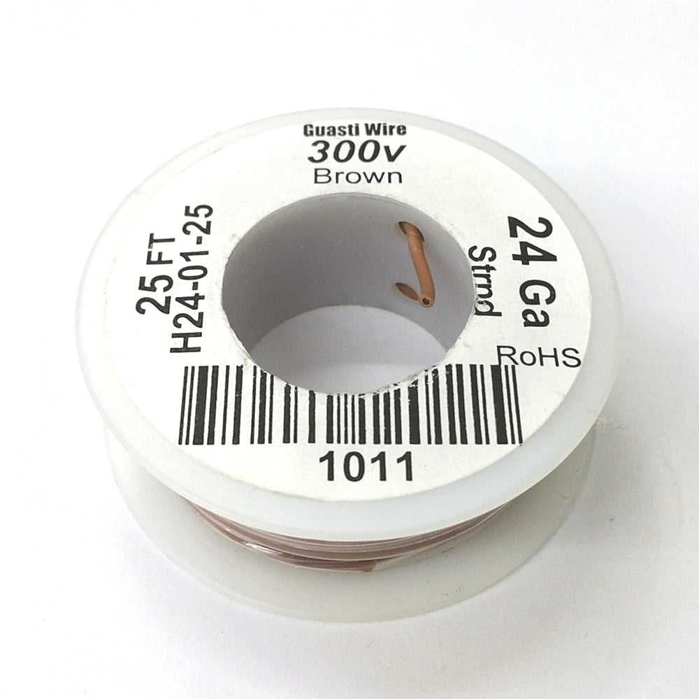 H24-01-25 25FT 24AWG BROWN Stranded Electronic Hook Up 300V Wire UL100 ...