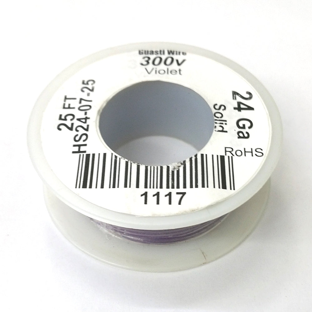 HS24-07-25 25FT 24AWG VIOLET SOLID Electronic Electrical 300V Wire UL1 ...