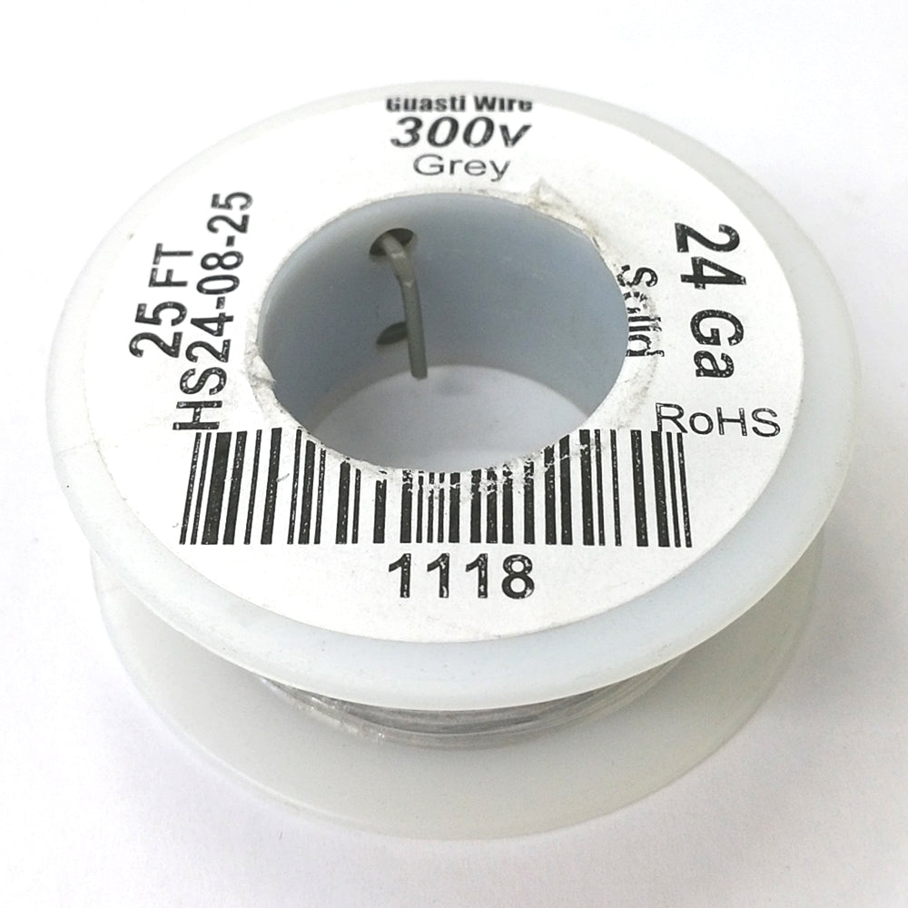 HS24-08-25 25FT 24AWG GREY SOLID Electronic Electrical 300V Wire UL100 ...