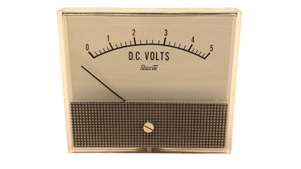 Shurite 7104Z, 0-5 Volt DC Analog Meter ~ 3.5" x 3.0" Panel Face, 2" R ...