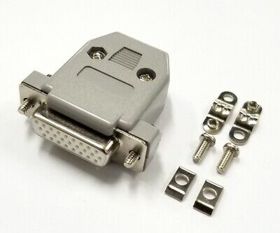 HD 26 Pin Female D-Sub Cable Mount Connector w/ Plastic Cover & Hardwa ...