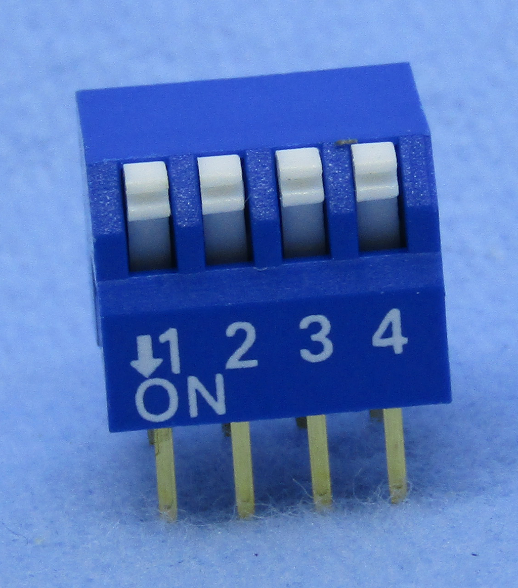 Philmore 30-11040 4 Position DIP Switch, Right Angle ON-OFF 100mA@50V ...