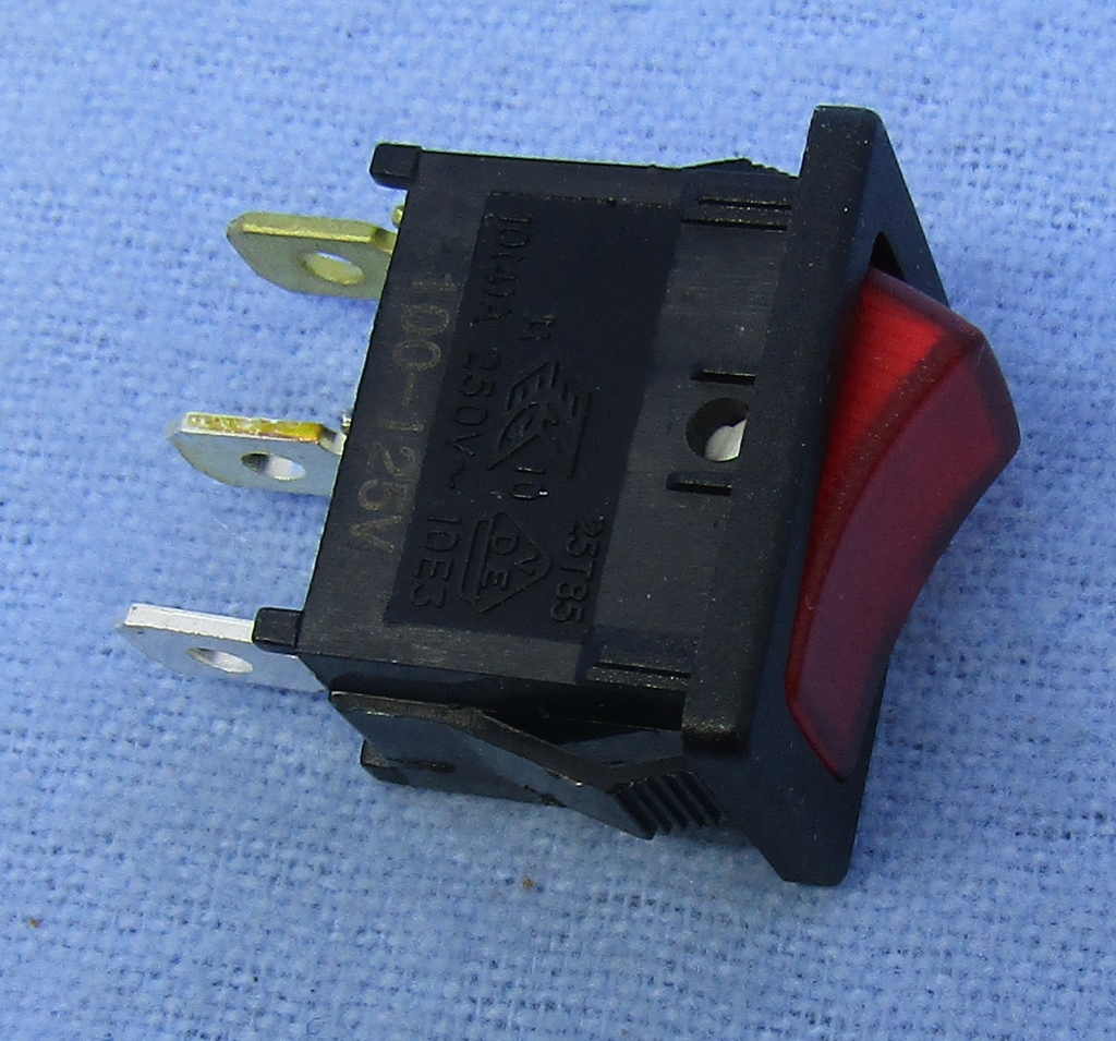 Philmore 30-16096 SPST ON-OFF, 125V Lighted Red Mini Rocker Switch 10A ...