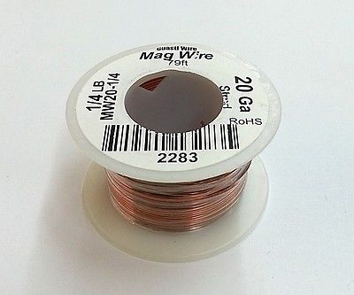 MW20-1/4, 20 Gauge Insulated Magnet Wire 1/4 Pound Roll (79' Approx ...