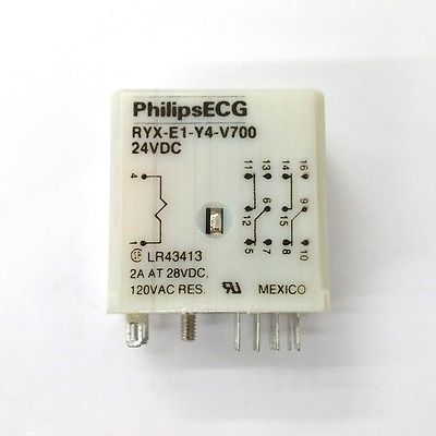 Philips ECG RLY2763 (RYX-E1-Y4-V700) 24 Volt DC Coil, 4PDT Relay ...
