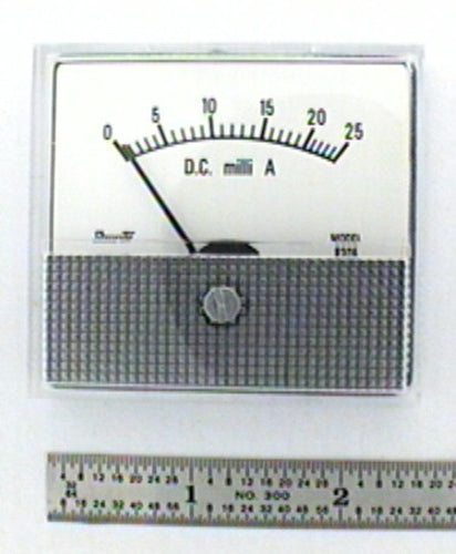 Shurite 8305Z, 0-25mA DC Analog Meter 2.5" x 2.3" Panel Face, 2" Round ...