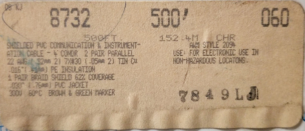 25' Belden 8732 2 Pair 22AWG Stranded Cable, 1 Pair Shielded & 1 Pair ...