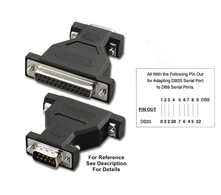 AD-D25M9M DB25 Male to DB9 Male Serial Port Adapter – MarVac Electronics