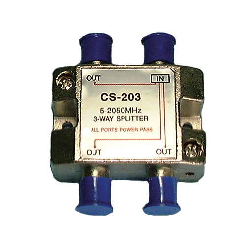 CS203, Philmore 75 Ohm "F" Type 3 Way High Frequency Splitter 5-2050MH ...