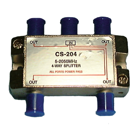 CS204, Philmore 75 Ohm "F" Type 4 Way High Frequency Splitter 5-2050MH ...