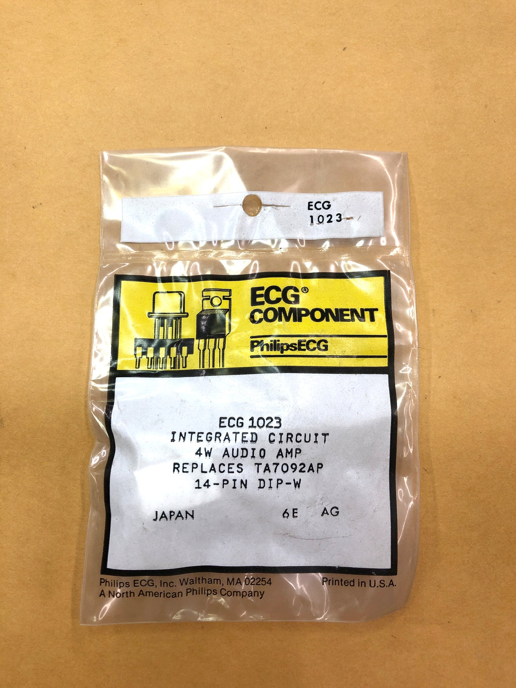 ECG1023, 4 Watt Audio Frequency Power Amplifier IC ~ 14 Pin DIP-W (NTE ...