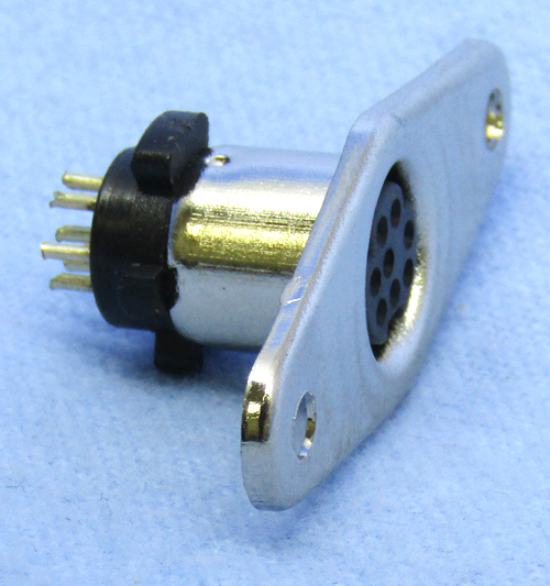 Philmore EMS8, 8 Pin Panel Mount Female Mini DIN Connector ~ Solder Ty ...