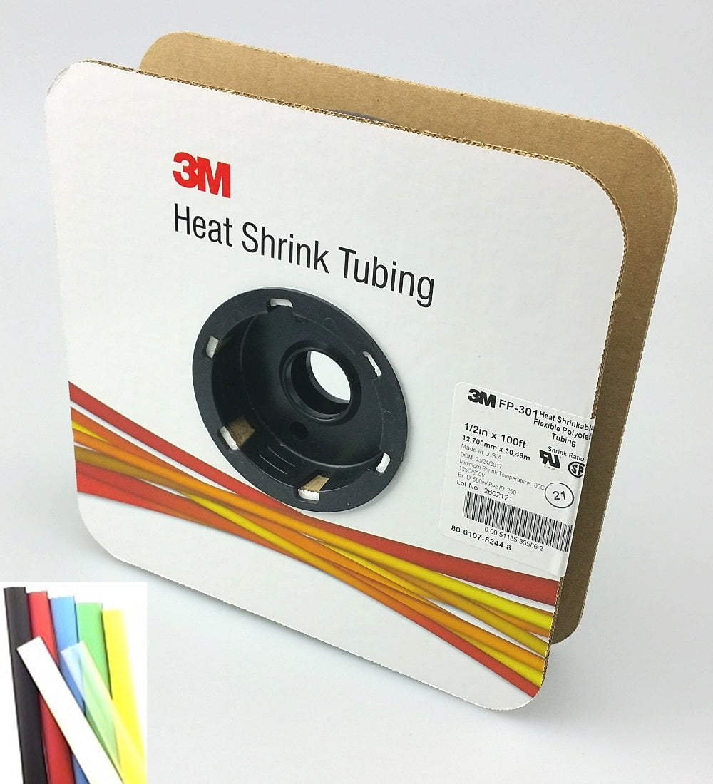 100 Foot Roll of 1/2" Yellow 2:1 Heat Shrink ~ 3M FP301 – MarVac ...