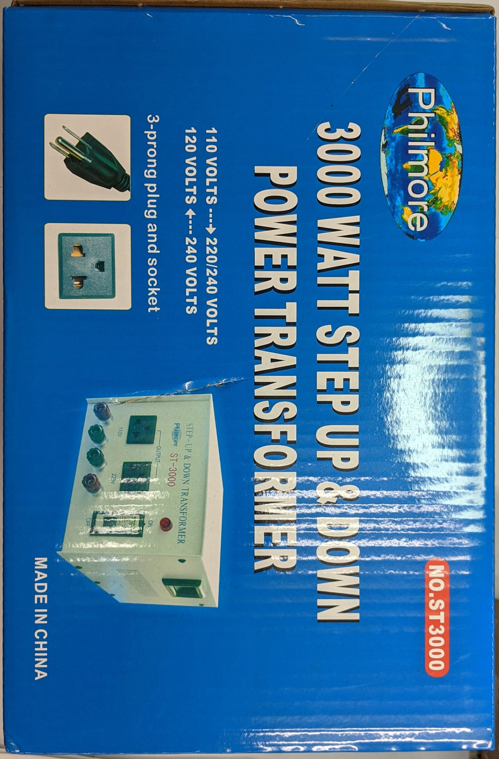 ST3000, Philmore 3000 Watt Step Up / Step Down Transformer, 110V AC/22 ...
