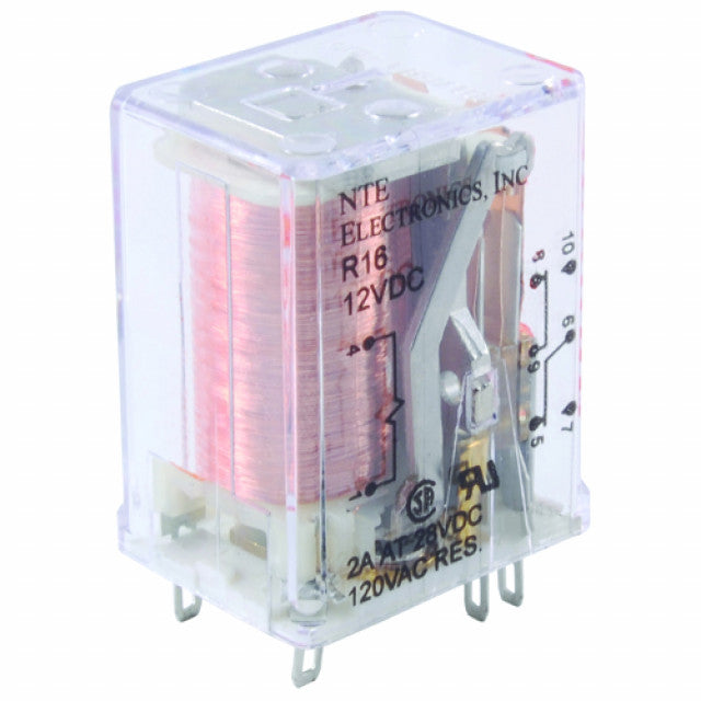 NTE R16-11D5-24 DPDT, 24 Volt DC Coil 5 Amp General Purpose Relay 5A ...