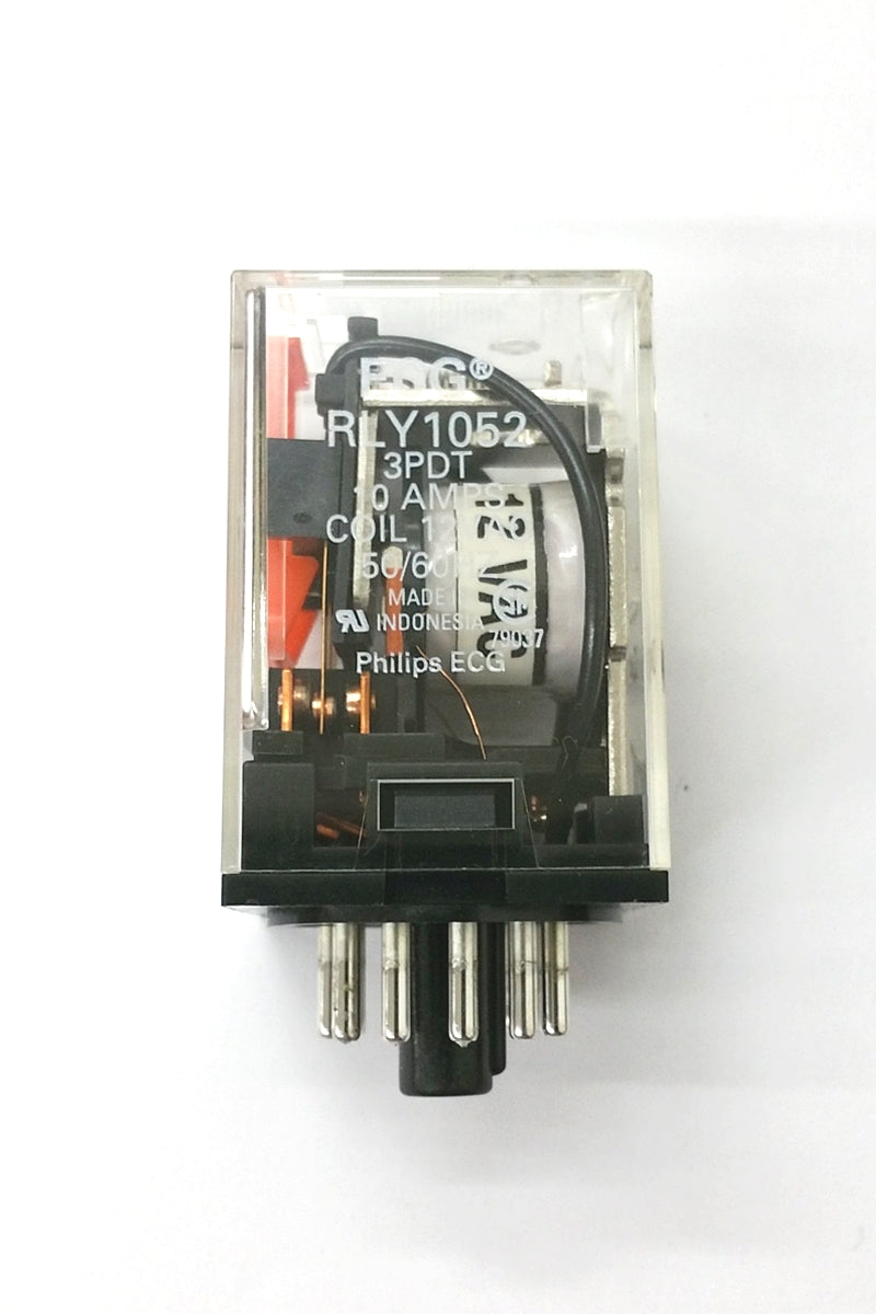 ECG RLY1052, 3PDT 12V AC Coil 10A 11 Pin Octal Base Relay ~ (R02-14A10 ...