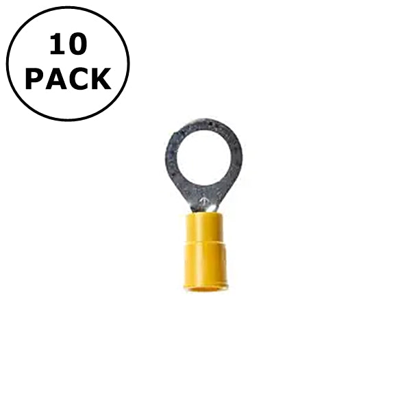 (2412) 7/16" Stud Yellow Vinyl Insulated Ring Terminals 12-10AWG Wire ...