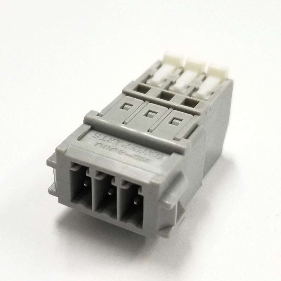 Sato Parts # SL-4000-AJ-3P, 3 Male Pin Screwless, Latching Terminal Ja ...