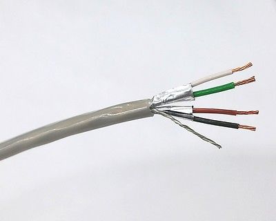 25' 2 Pair 22 Gauge Stranded Shielded, CL2P Plenum Cable ~ 2PR 22AWG 1 ...